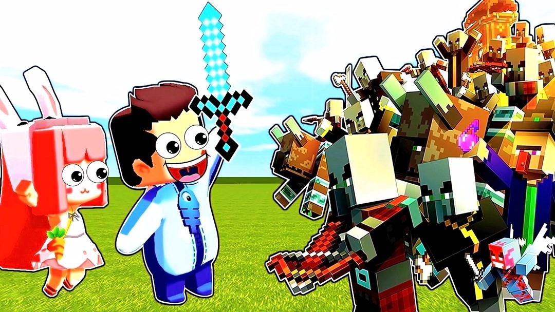 我的世界:恐怖解密,迷你版MC生存,木鱼小铃铛挑战掠夺者村庄!