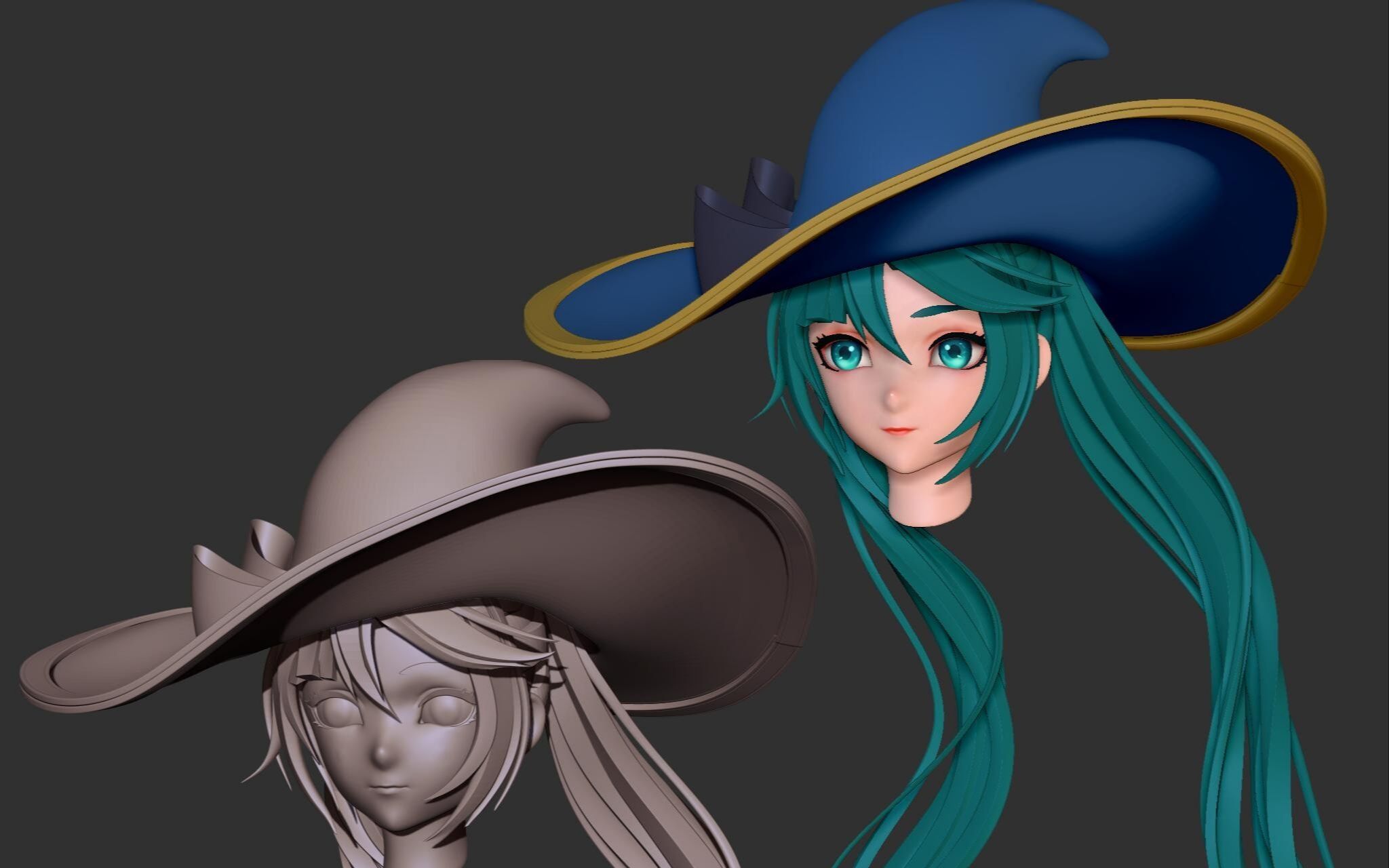 【ZBrush角色建模】原神-莫娜上,游戏高模模型制作!