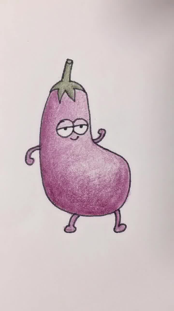 学习一下画茄子简笔画