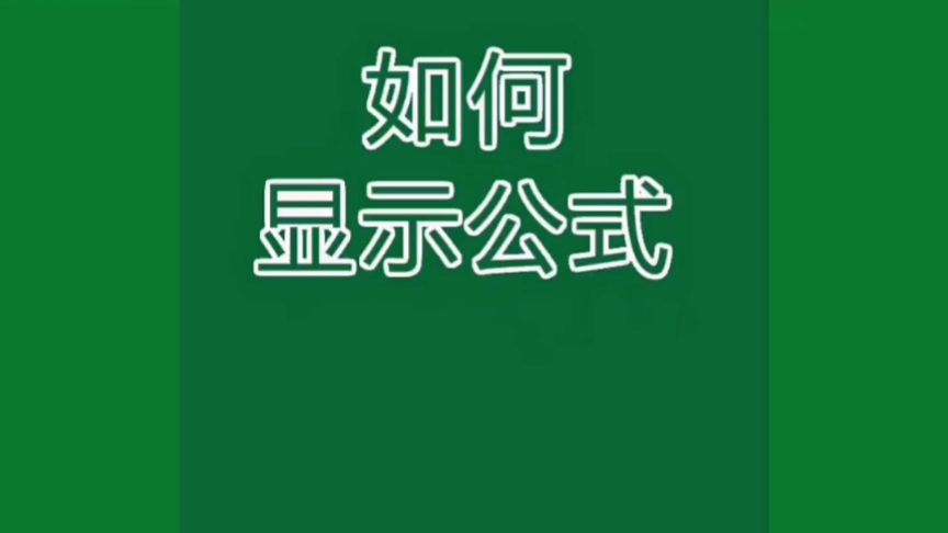excel表格如何显示公示 #