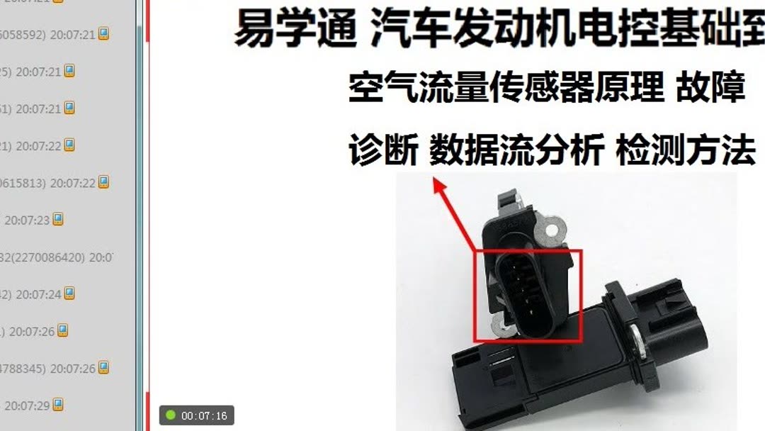 易学通汽车培训 空气流量传感器原理与检测2019