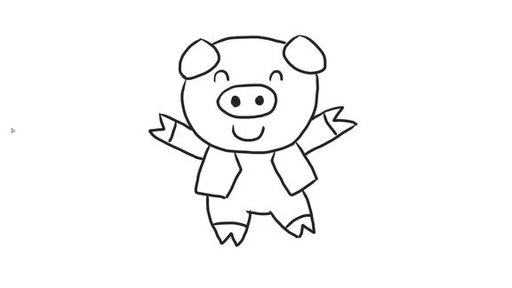 可爱的小猪幼儿亲子简笔画 宝宝轻松学画画