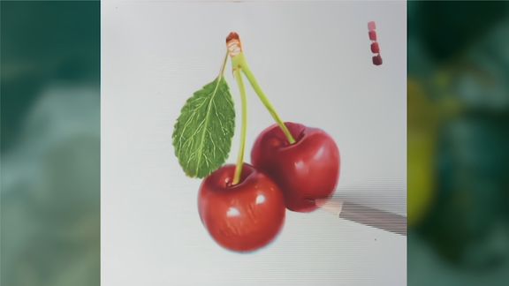 很多人画樱桃不好看,我教你画好看的樱桃