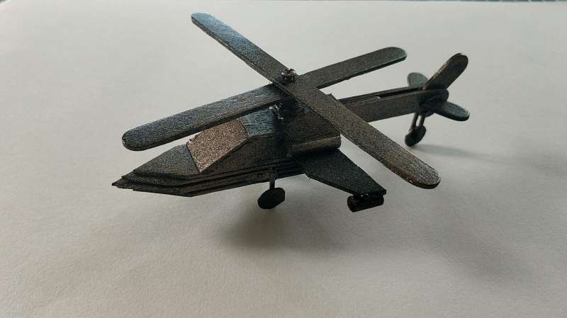 雪糕棍还可以这样玩,自制黑鹰直升机,螺旋桨还会转哦?