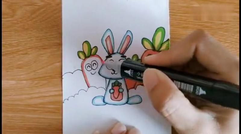 简笔画,怎样画出丰富表情的小可爱,胡萝卜的鄙视的眼睛神了!