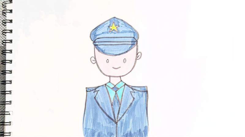 儿童简笔画视频教程警察