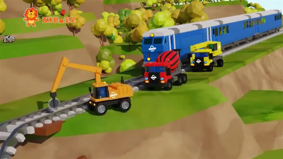 工程车动画落石把轨道砸塌了,工程车救援队能救援成功吗