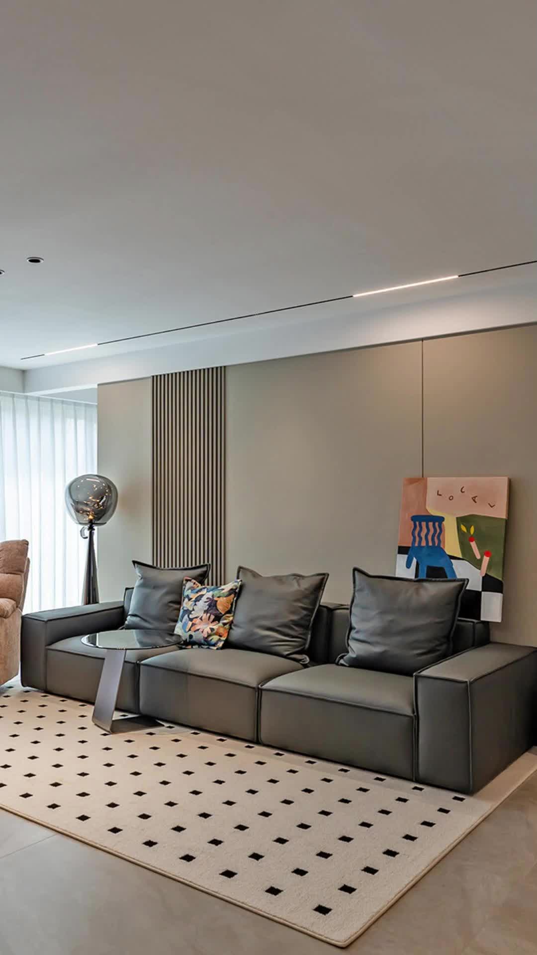 烟台装修设计I龙湖春江天玺142平三室两厅意式极简风实景