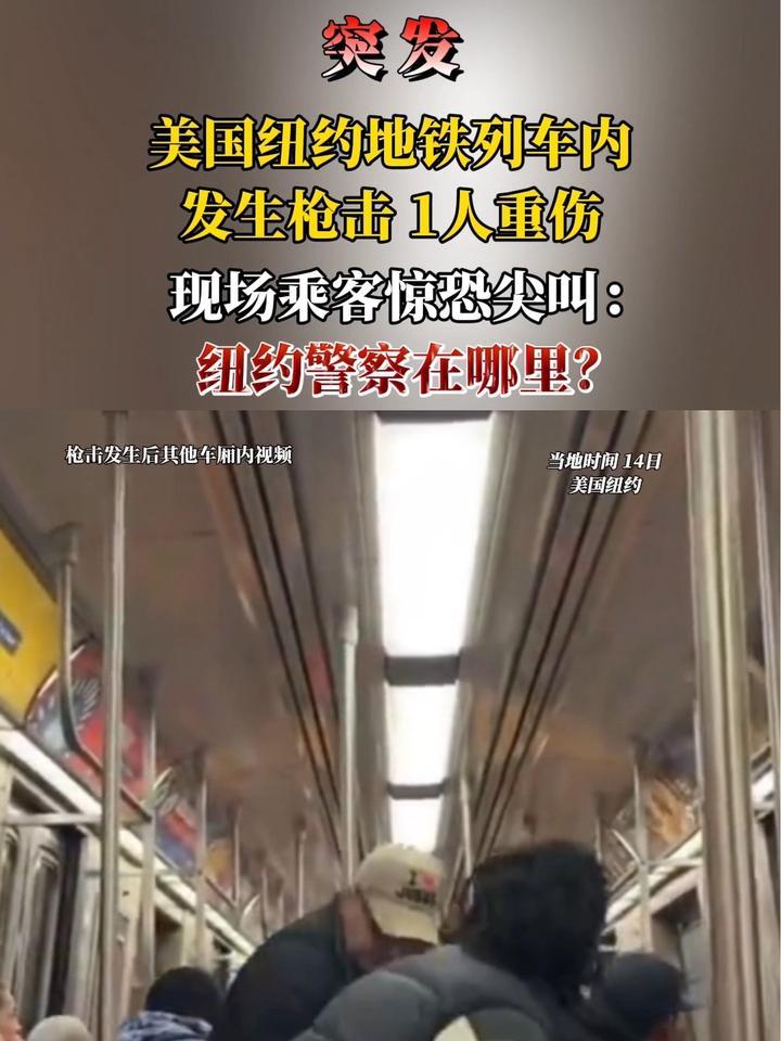 ...美国纽约地铁列车内发生枪击, 1人重伤。现场乘客惊恐尖叫:纽约警察...