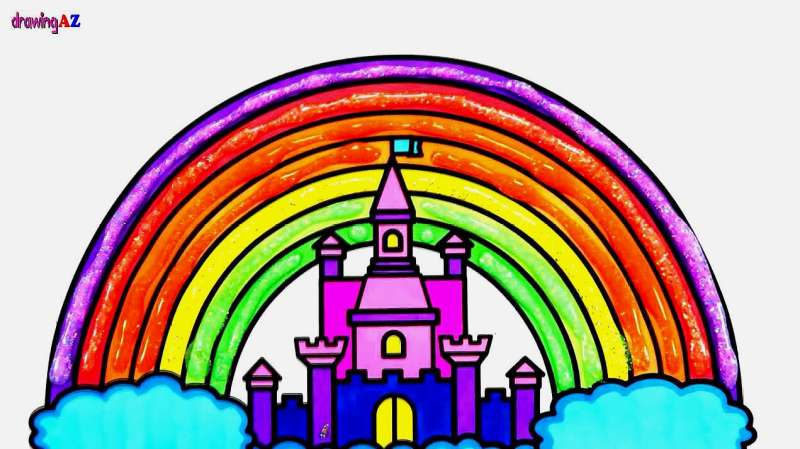 儿童早教绘画视频,教孩子们绘制彩虹和城堡