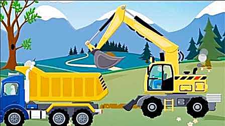 小型挖掘机视频表演大全 儿童工程车