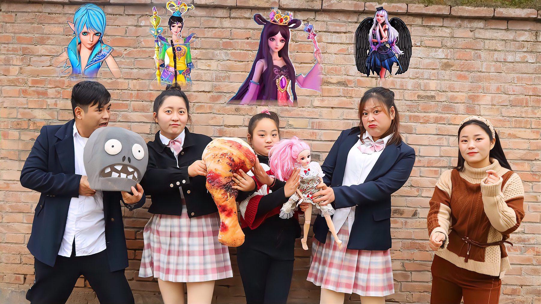 大家玩击鼓传花游戏,输的人就要更换头上叶罗丽卡片,过程真好玩