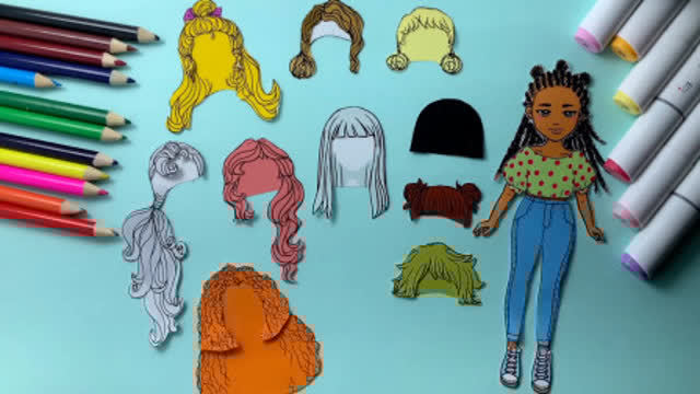 创意手工:给纸娃娃制作十顶头发,来看下你喜欢哪一个发型吧