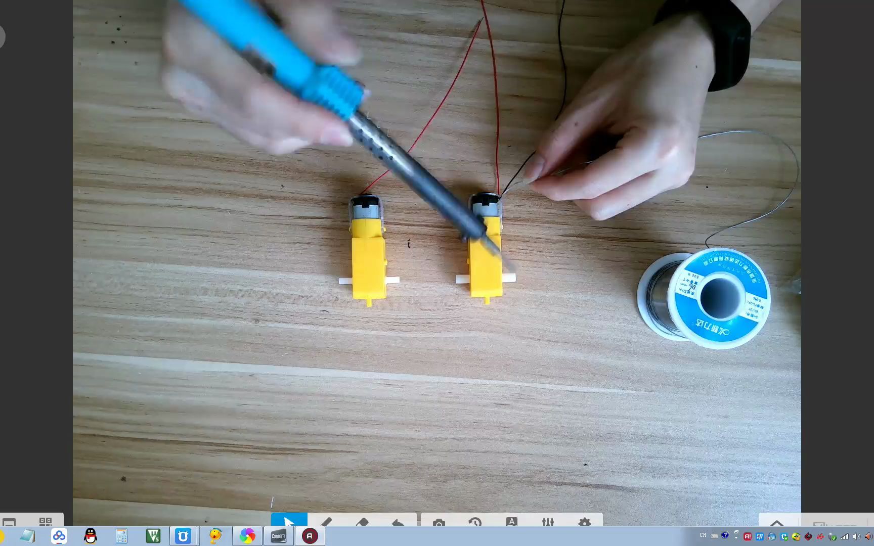 1、Arduino智能小车电机线焊接