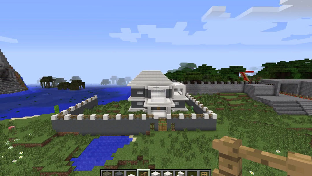 我的世界 别墅围墙搭建教程