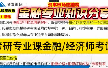 考研专业课《金融学》必考知识点91—股票价格及其影响因素