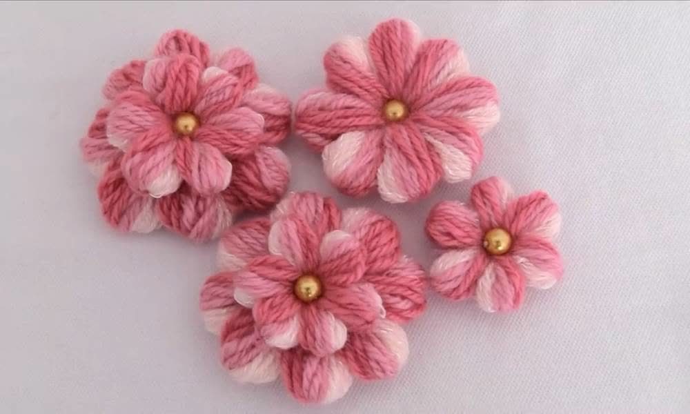 「生活DIY」用这个方法制作毛线花朵,很简单(步骤2-2)