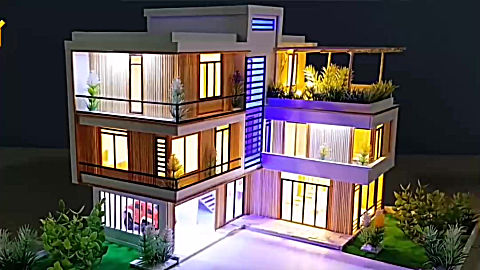 漂亮的迷你楼房模型,看看手工达人是如何制作的,很有创意!