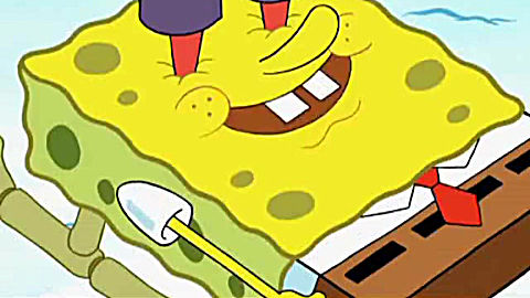 派大星成了螺旋桨,海绵宝宝成了肉垫,它们组成的车跑超快哦