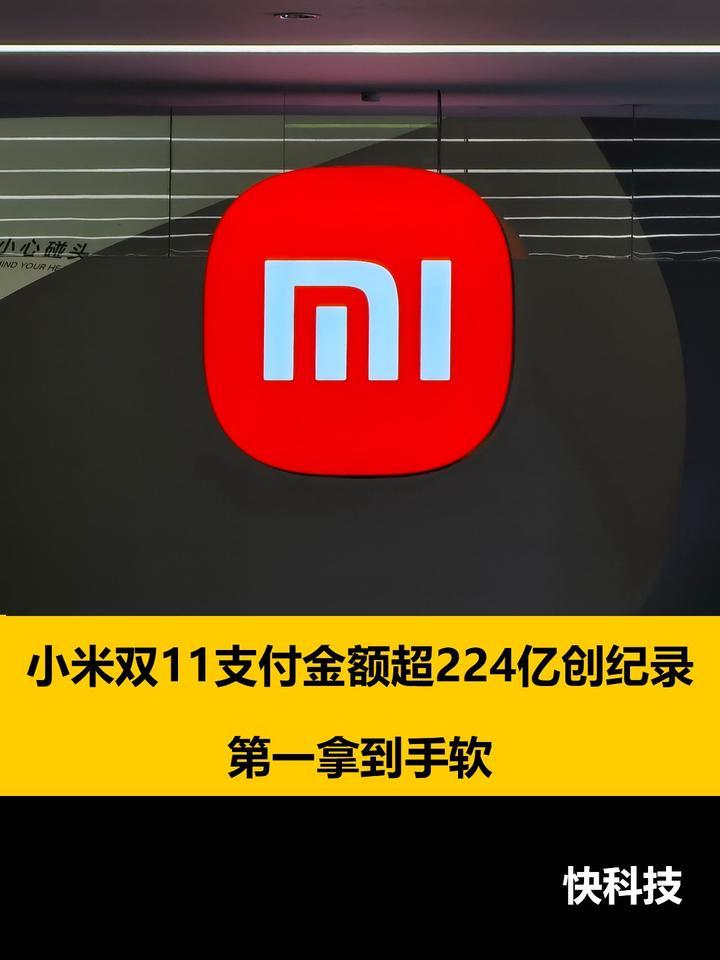 小米双11支付金额超224亿创纪录:第一拿到手软#小米 #双11