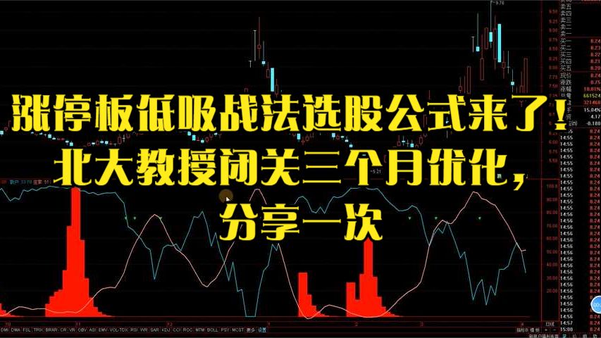 涨停板低吸战法选股公式来了!北大教授闭关三个月优化,分享一次