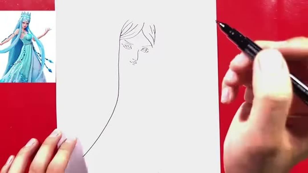 大鼻孔学画画 如何画叶罗丽中的冰公主