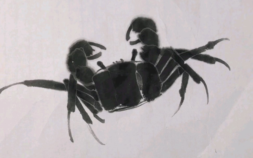 国画螃蟹画法,一起画画吧