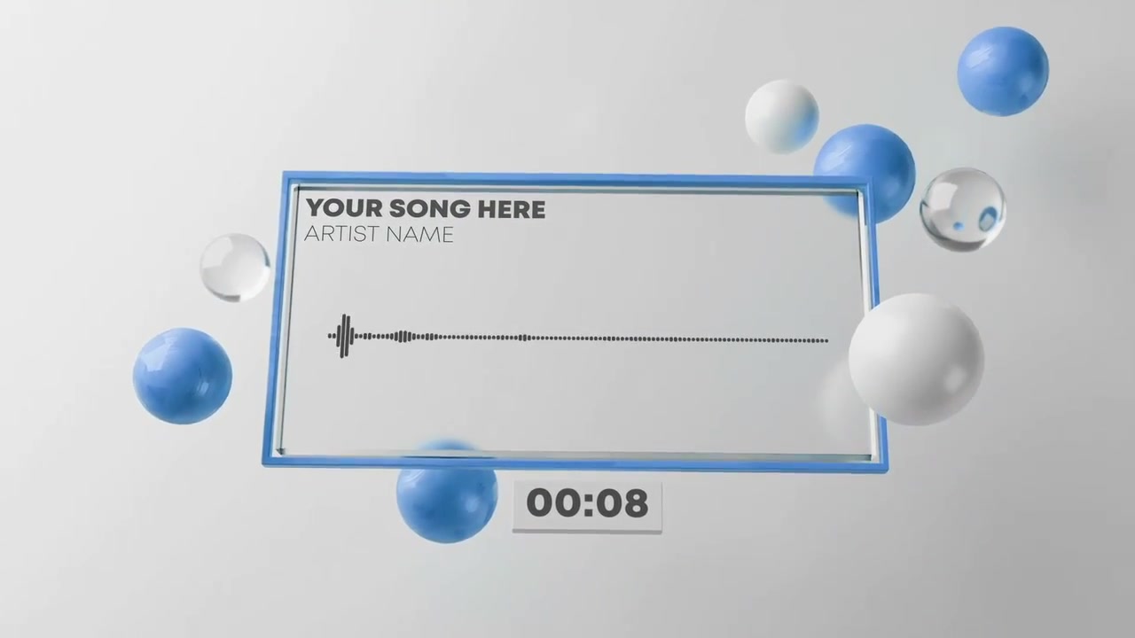 AE模板-3D方框效果的音乐可视化效果的视频模板可添加你自己喜欢的...