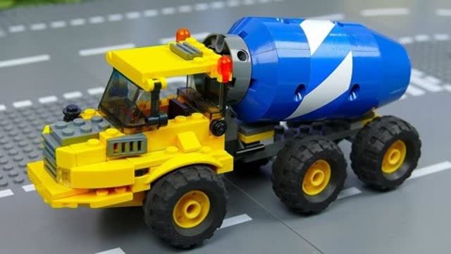 儿童卡通动画:消防车,混凝土搅拌机,自卸车玩具动画