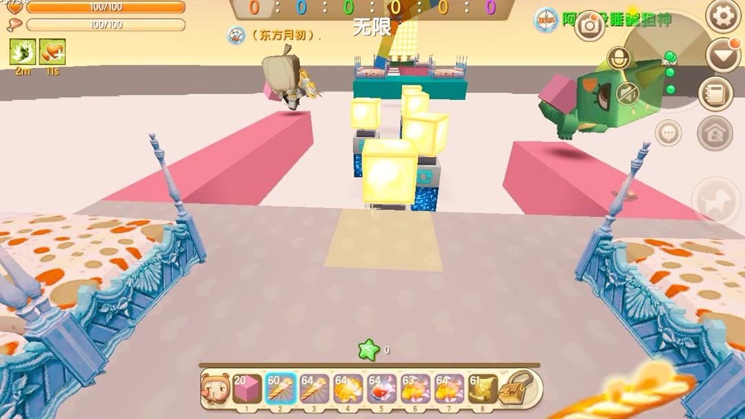 迷你世界:燃烧我的卡路里极速跑酷,旋转方块成了伙伴最大拦路虎