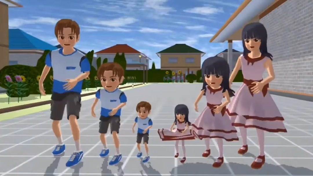 樱花校园模拟器:不同年龄的小花和狗蛋共舞