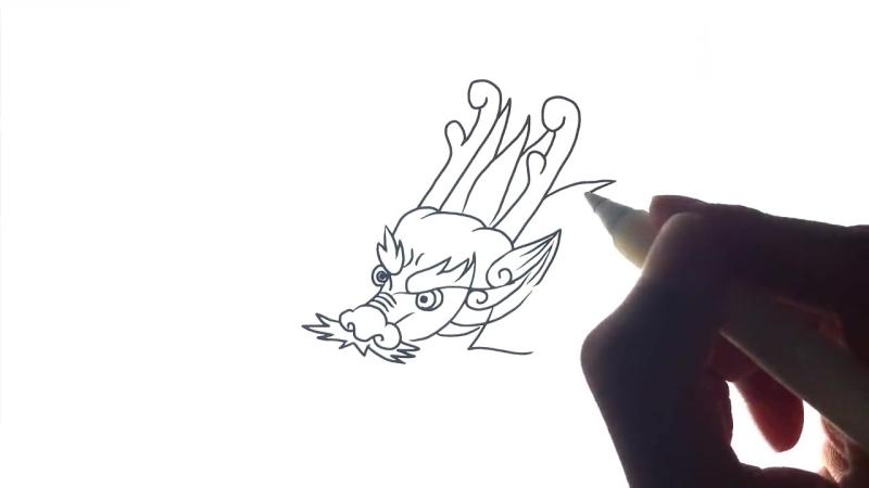 用汉字“龙”画龙头,画完一看太“威武”了!哈哈