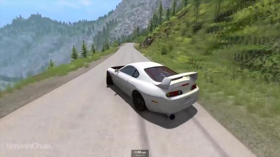 车祸模拟:汽车驱动到极限翻车