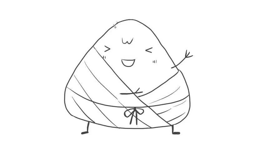 呆萌可爱的粽子儿童亲子简笔画