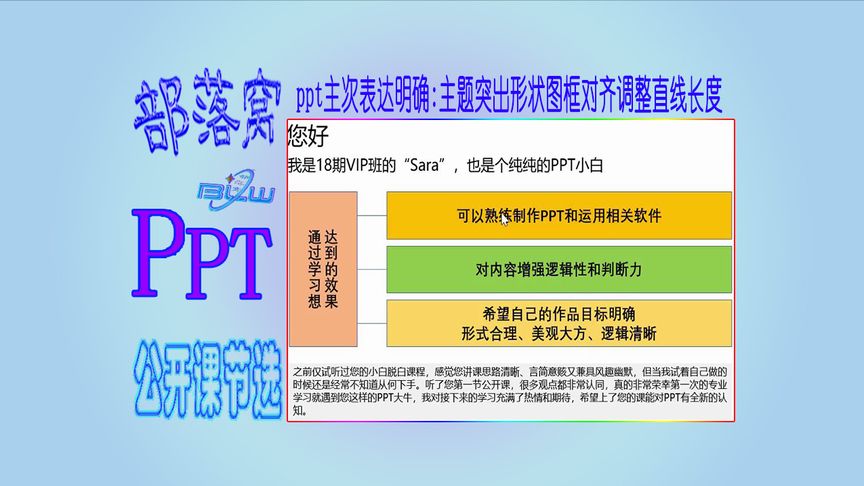 ppt主次表达明确视频:主题突出形状图框对齐调整直线长度