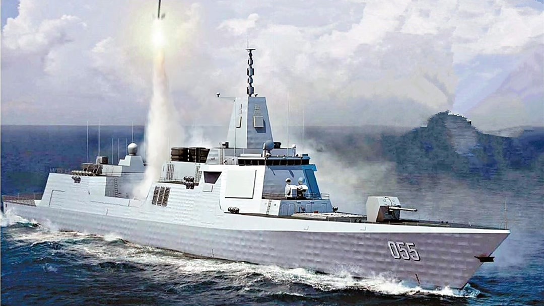 拥有112具垂直发射单元,055火力强大,很快将服役海军