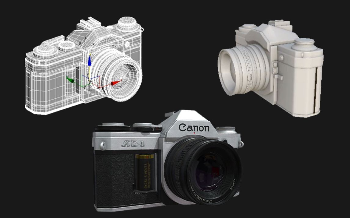 【3DMAX道具建模】从box开始制作一部老式照相机模型,从模型到...