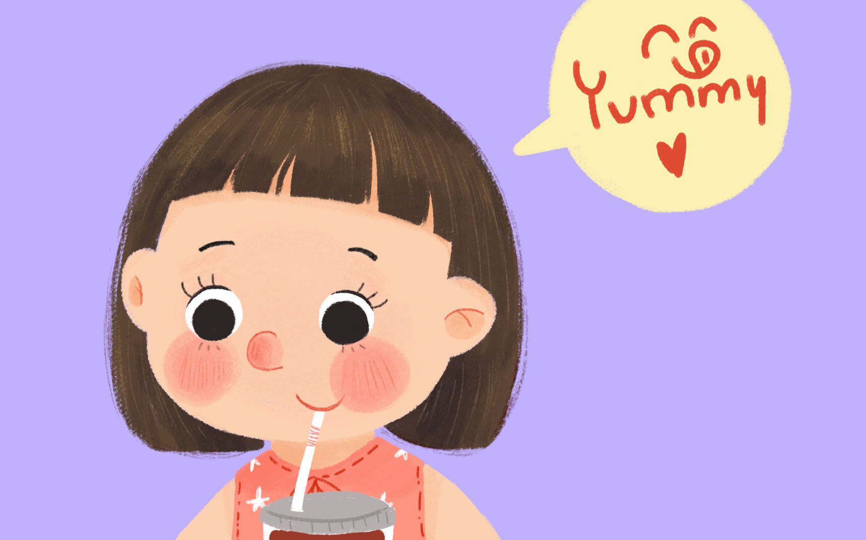 【PS卡通插画】之“吃汉堡很开心”绘制过程