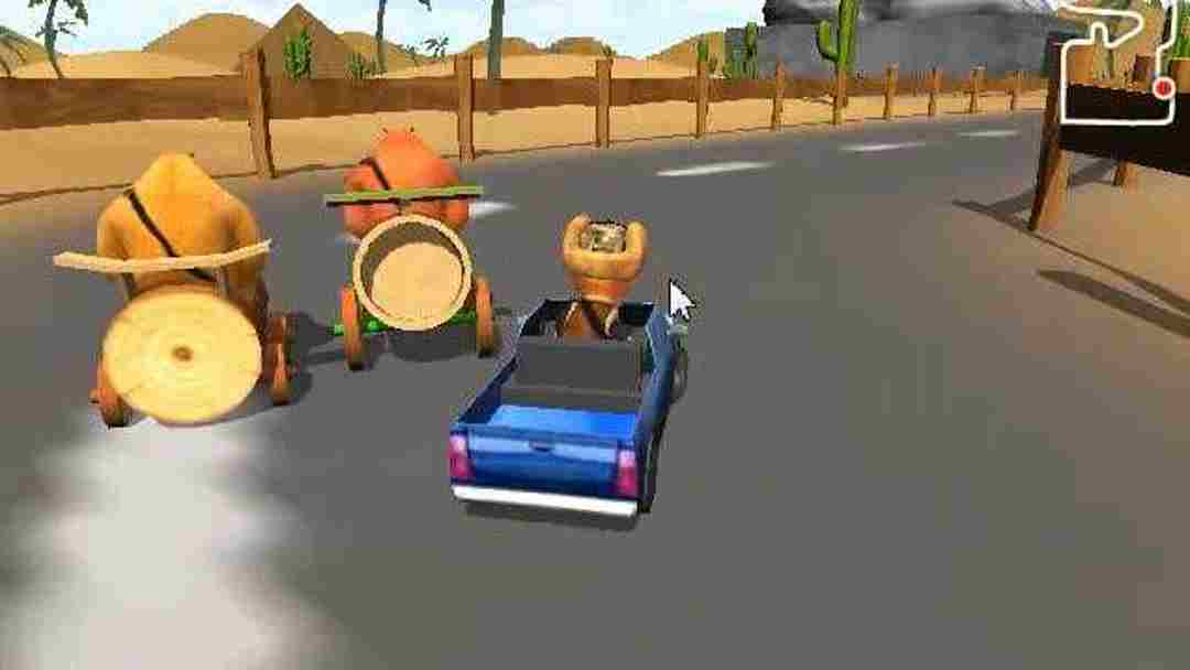 熊出没卡丁车沙漠赛道光头强果然速度很快游戏