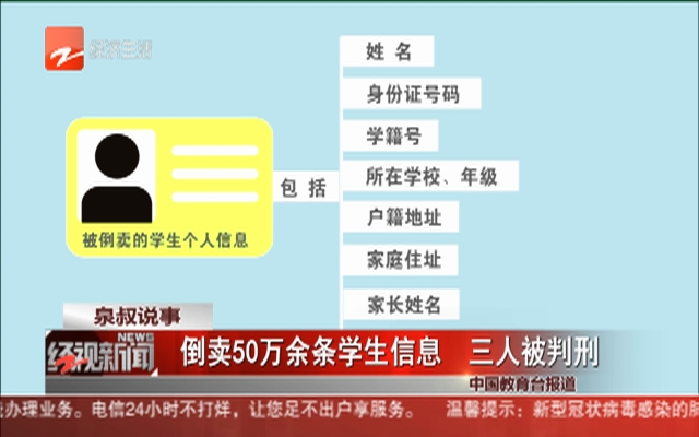 倒卖50万余条学生信息 三人被判刑