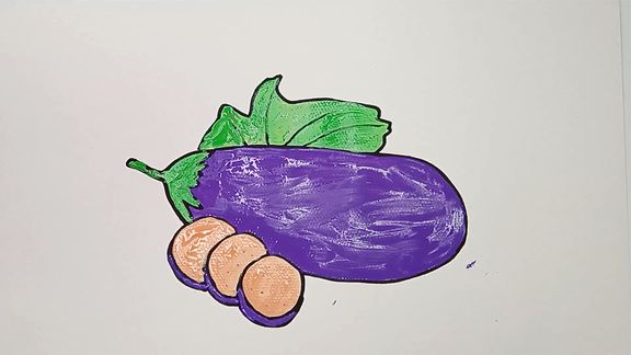 绘画,趣味简笔画蔬菜茄子