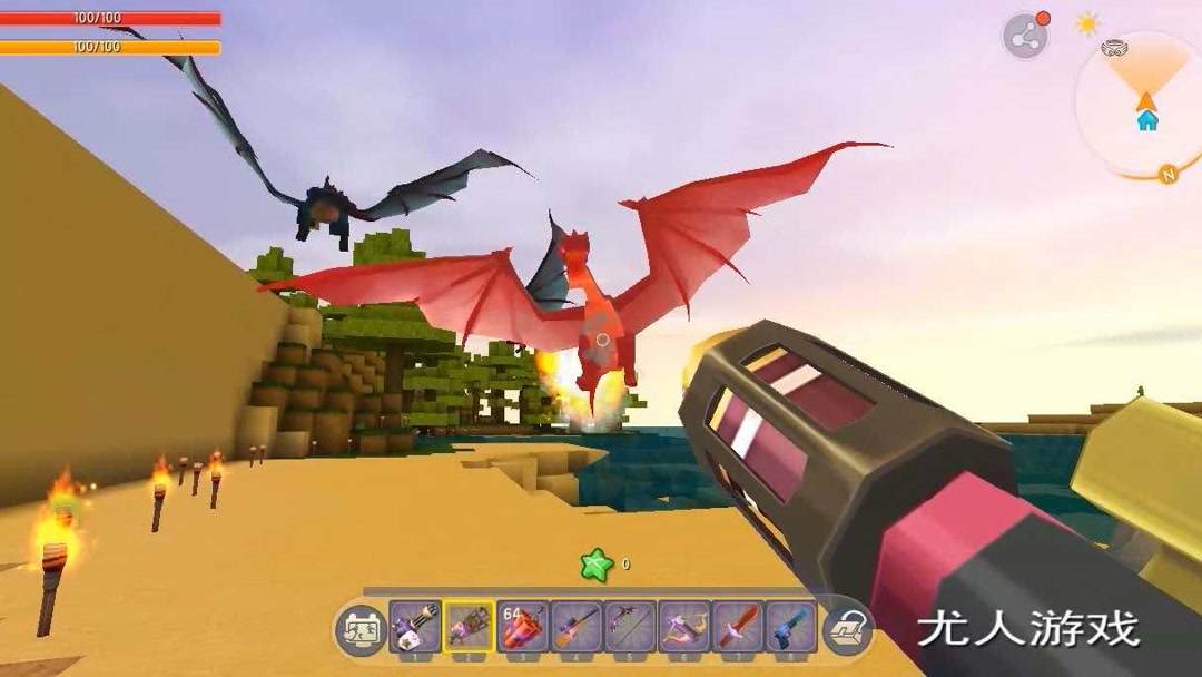 迷你世界:乞丐生存,乞丐一点也不穷,拿着诸多神器屠杀远古黑龙