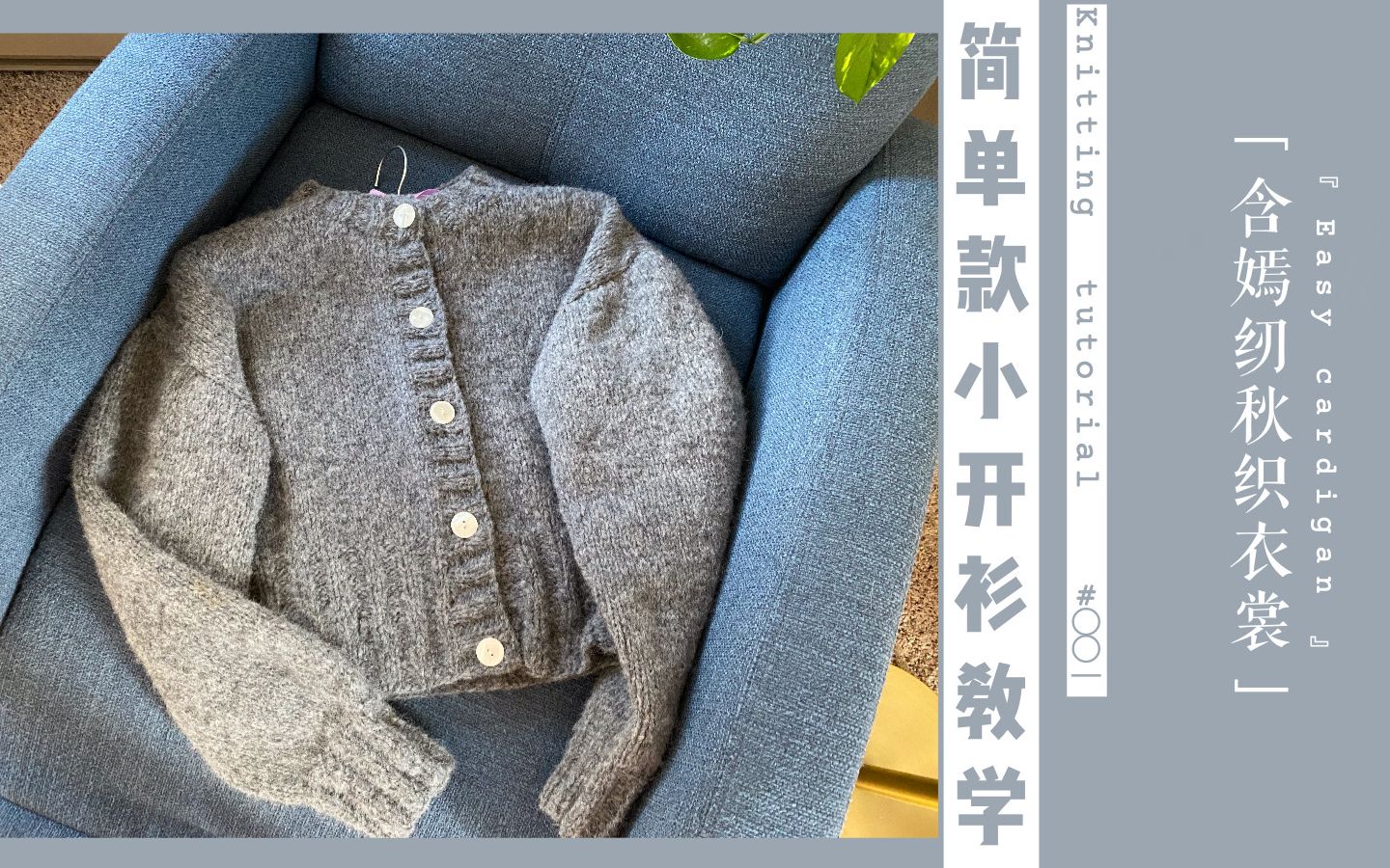 【织毛衣】新手也可以织的简单款小开衫教学 第二期 后身片织法|含嫣...