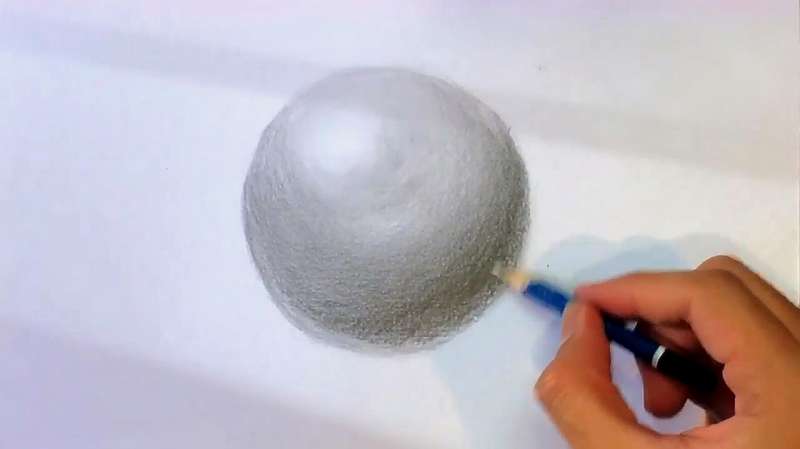 美术基础素描教学,如何画一个圆球体