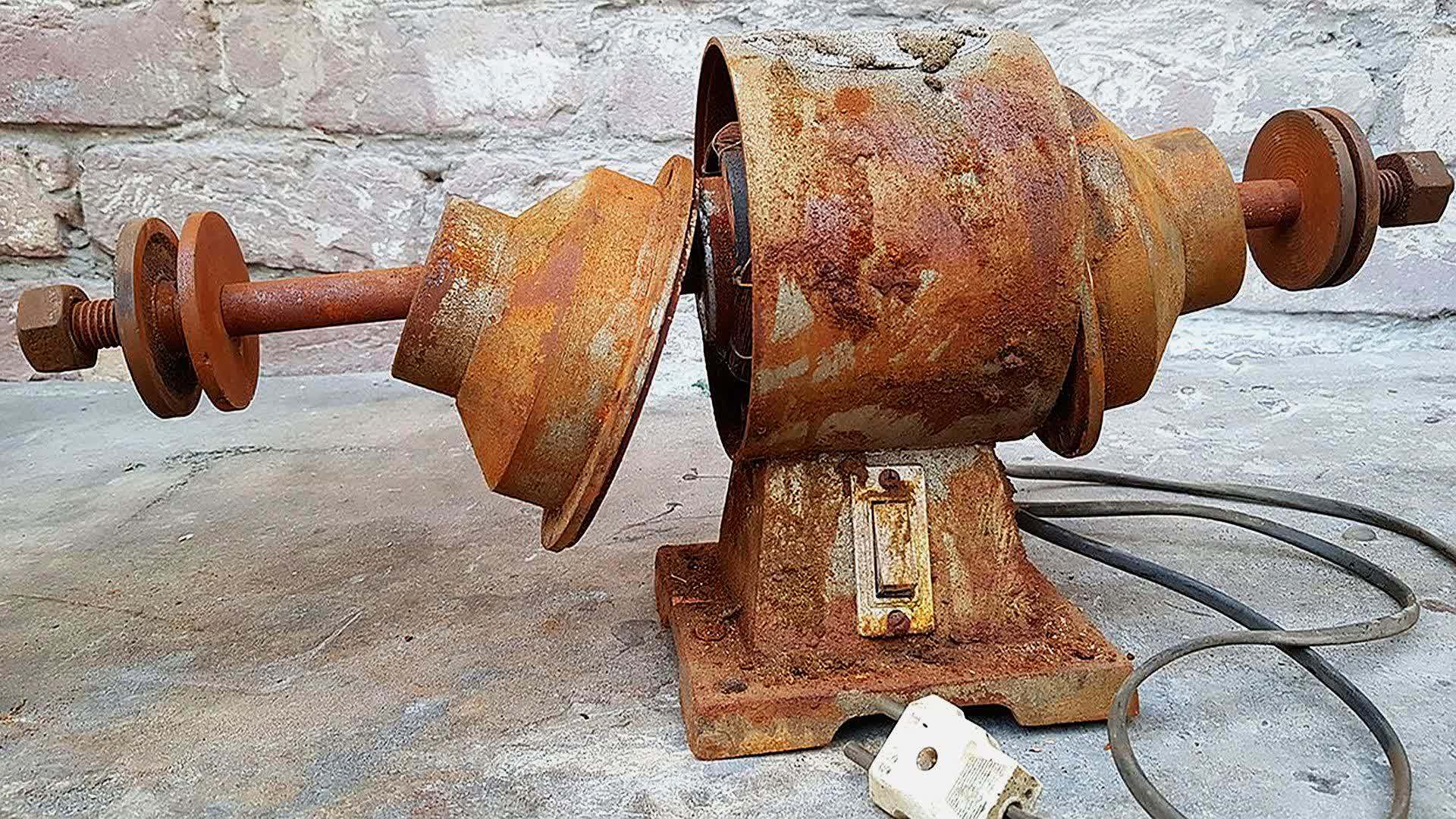 10块收了一个台式砂轮机,拿回家翻新发现不对,细看高兴坏了