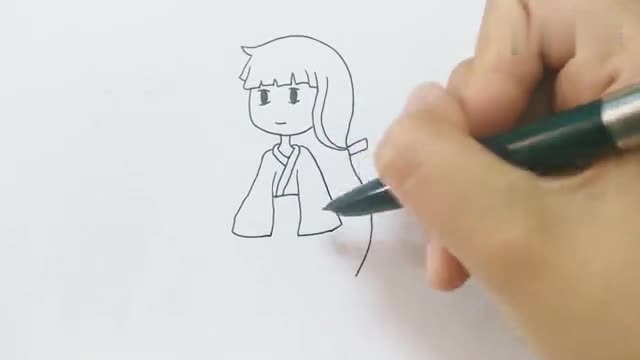 犬夜叉动画女巫桔梗,卡通人物简笔画!