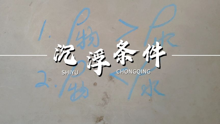 初中物理实验之二:物体的沉浮条件