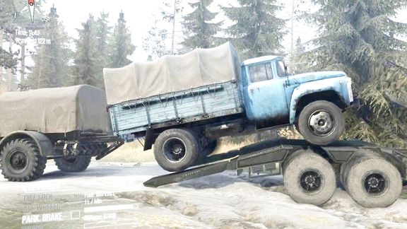 模拟汽车 驾驶平板拖车运输卡车