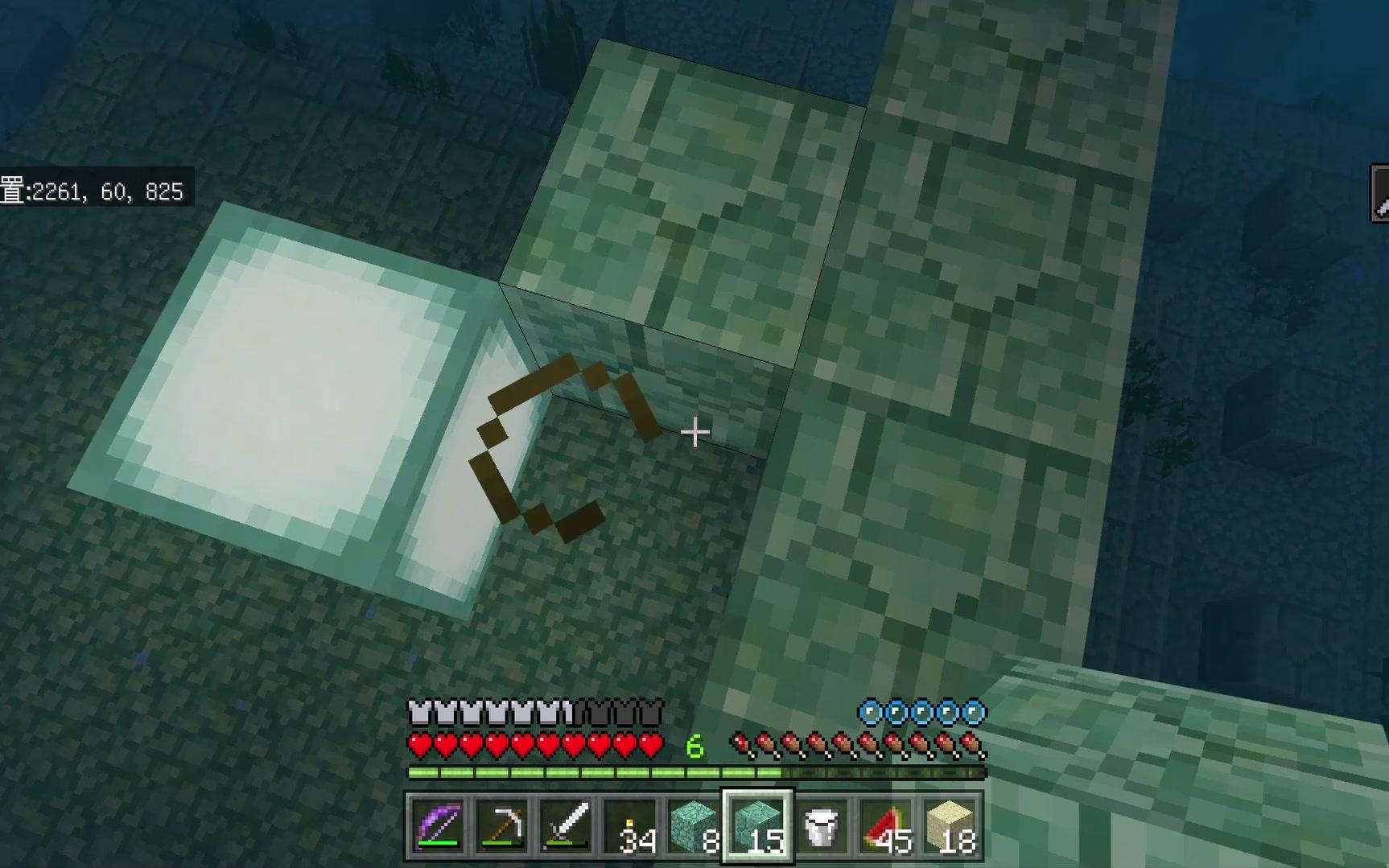 【Minecraft录屏】利用潮涌核心(导管)探索海底神殿