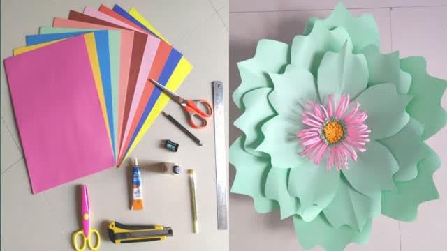 宝宝学折纸:漂亮的立体花朵折纸,做法超简单,...